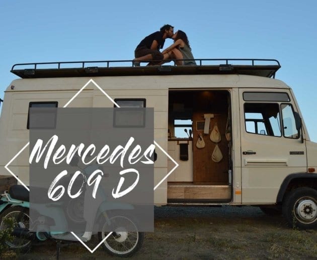 A Mercedes 609 D converted to a home on wheels as a camper van
